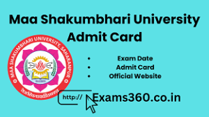 Maa Shakumbhari University Admit Card 2024 || MSU Hall Tickets